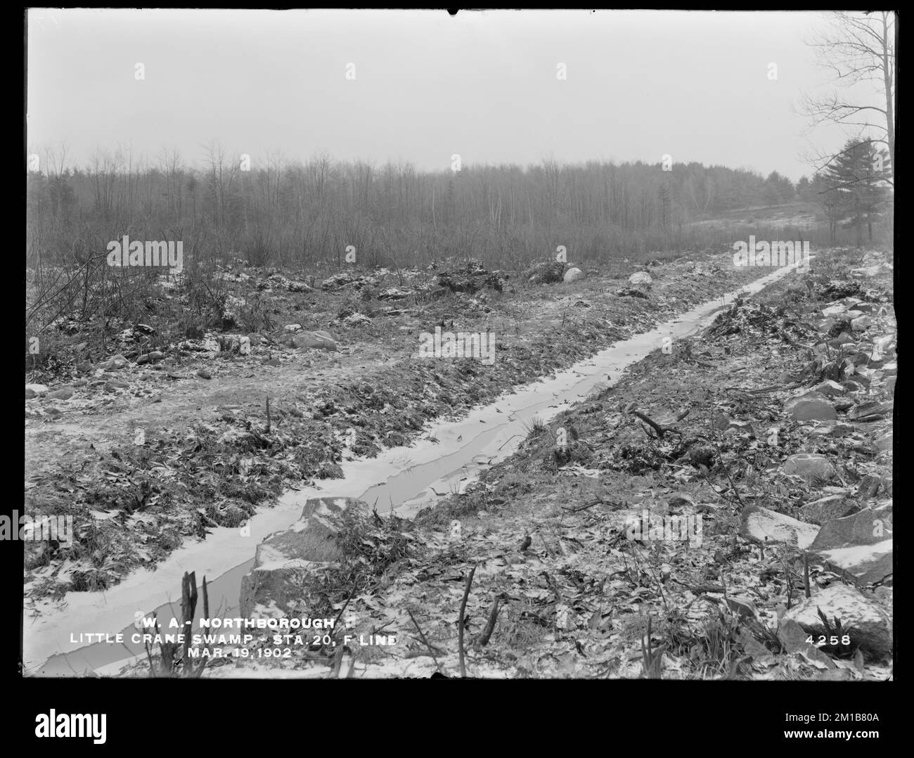 Wachusett Aqueduct, Little Crane Swamp, drainage ditch, station 20, F ...