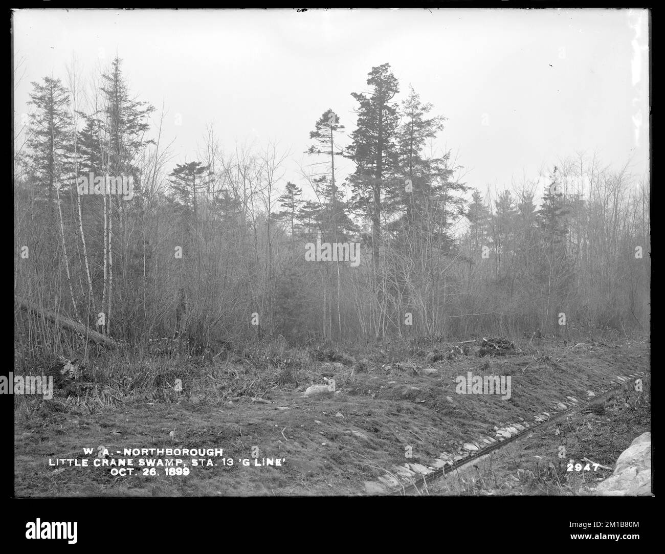 Wachusett Aqueduct, Little Crane Swamp, drainage ditch, station 13, G ...