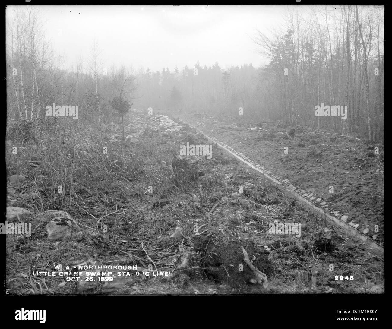 Wachusett Aqueduct, Little Crane Swamp, drainage ditch, station 9, G ...