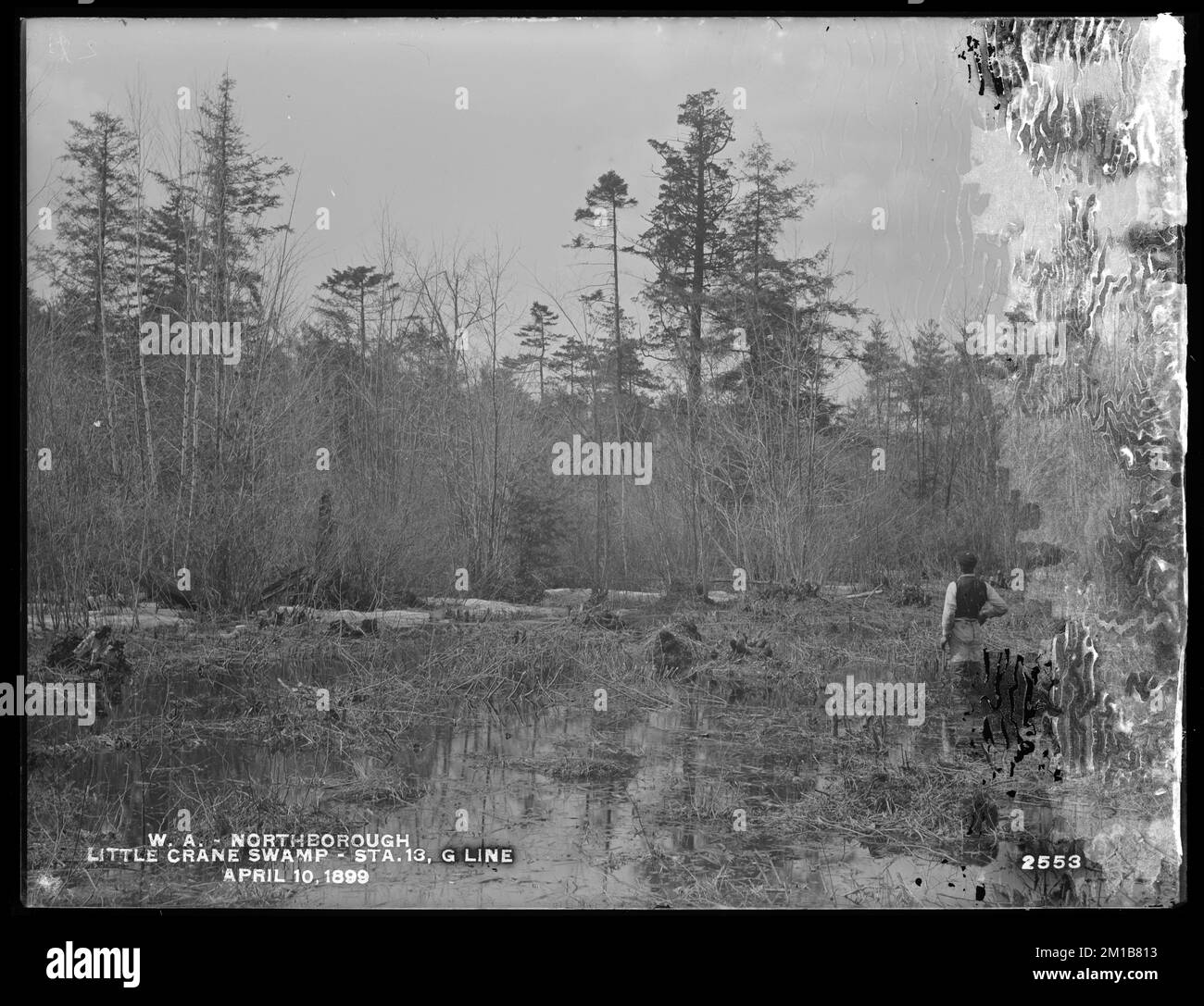 Wachusett Aqueduct, Little Crane Swamp before improvement, station 13 ...