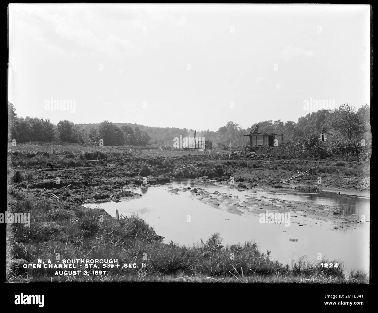 Wachusett Aqueduct, Open Channel, material washed away by breaking away ...