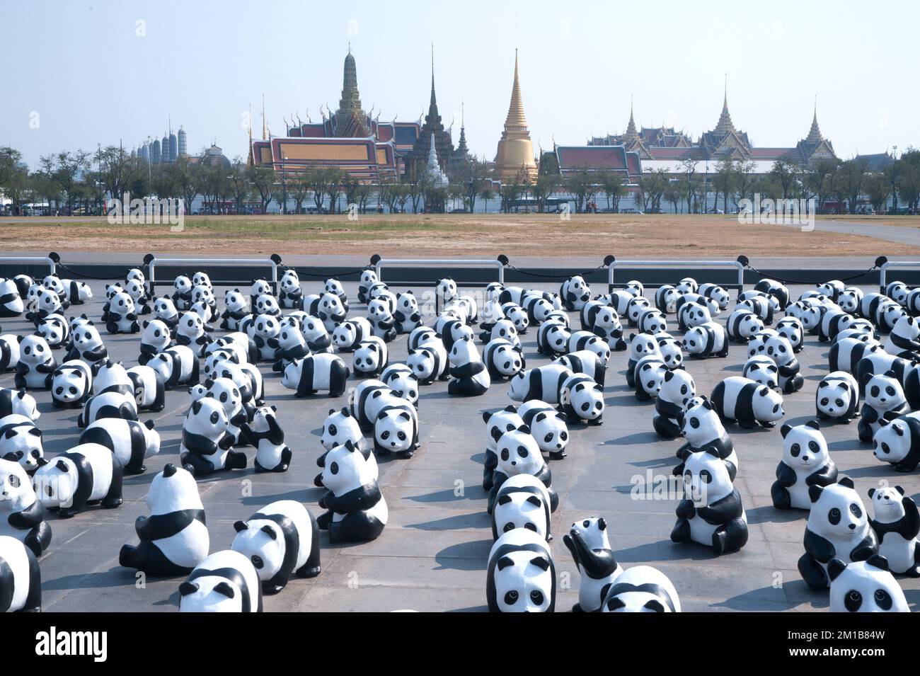 1600 Pandas World Tour in Thailand by WWF at Sanamluang , Bangkok . 1600 paper marche pandas are ...