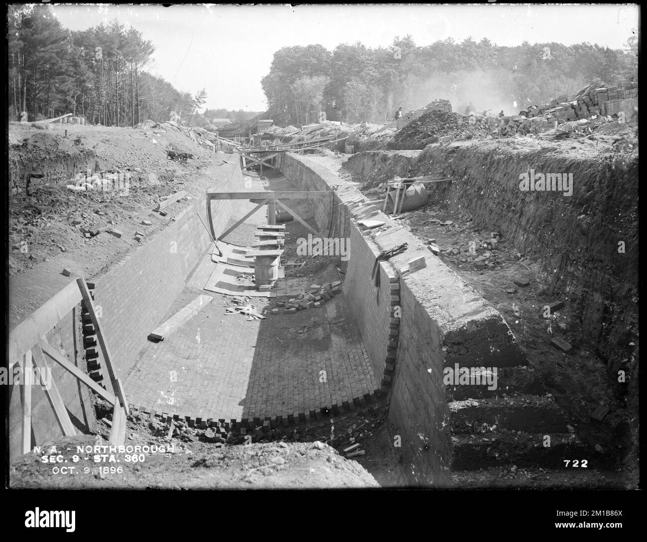 Wachusett Aqueduct, partly lined with brick, station 360, Section 9 ...