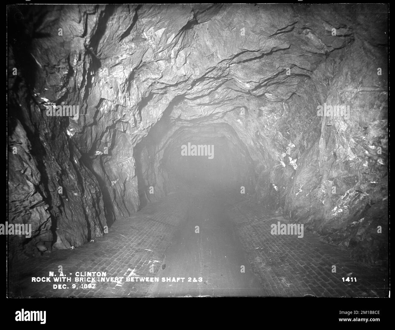Wachusett Aqueduct, rock with brick invert, between Shafts No. 2 and No ...