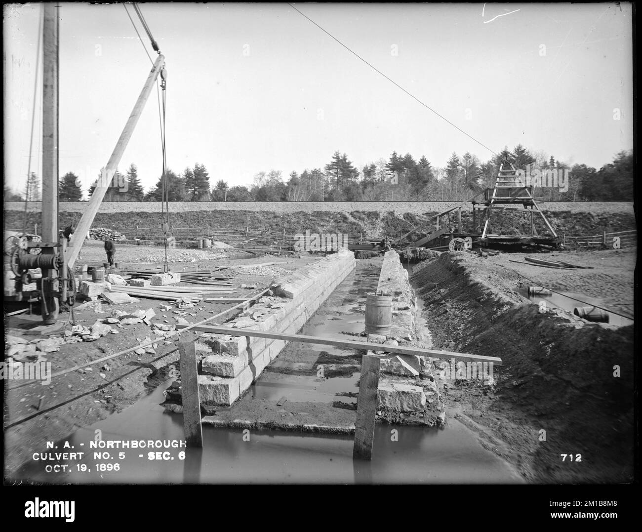 Wachusett Aqueduct, stone arch Culvert No. 5, Section 6, from the west ...