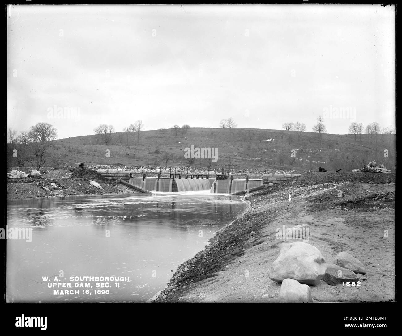 Wachusett Aqueduct, Upper Dam, Open Channel, Section 11, from the east ...