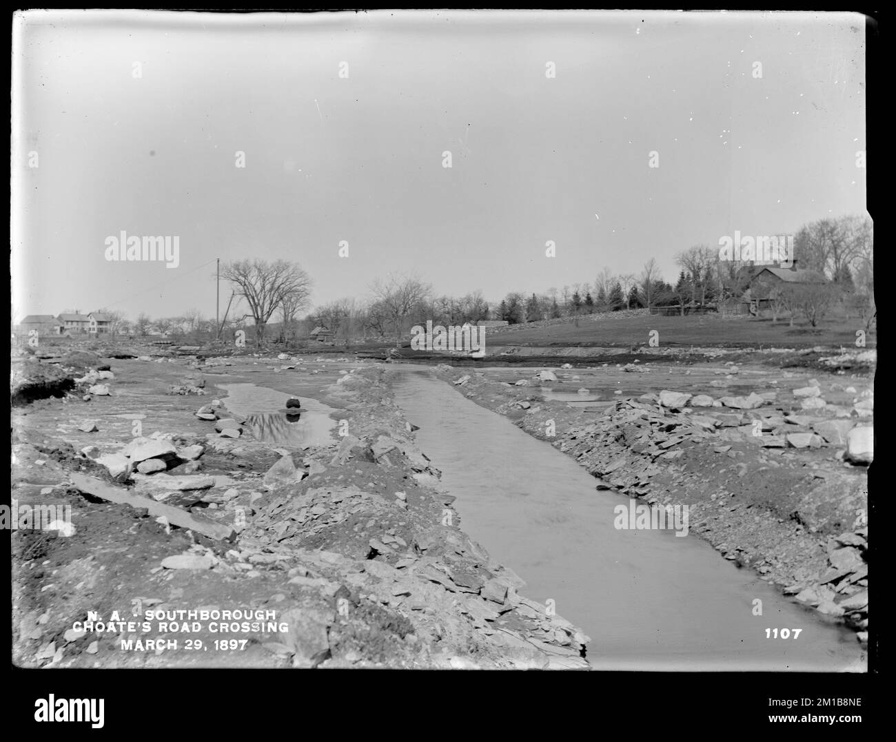 Wachusett Aqueduct, stripping, and Charles F. Choate's road crossing ...