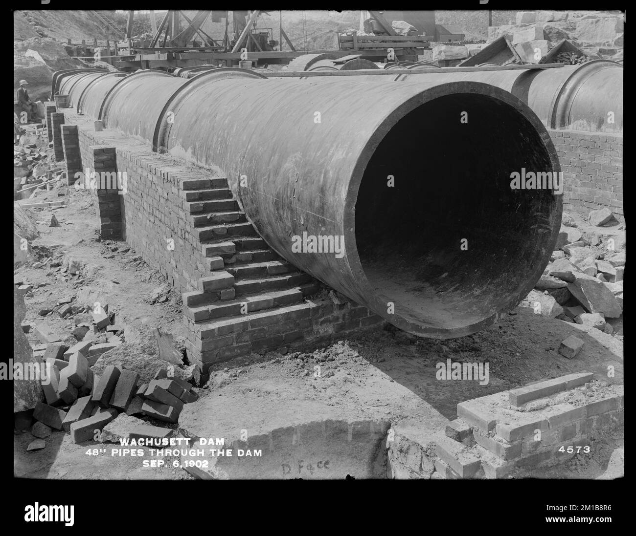 Wachusett Dam, 48-inch pipes through the dam, Clinton, Mass., Sep. 6 ...