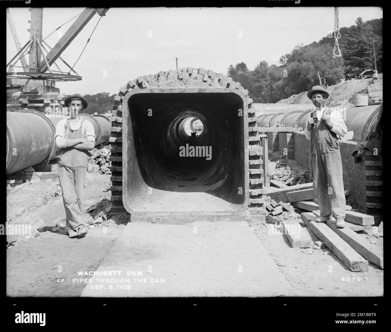 Wachusett Dam, 48-inch pipes through the dam, Clinton, Mass., Sep. 6 ...