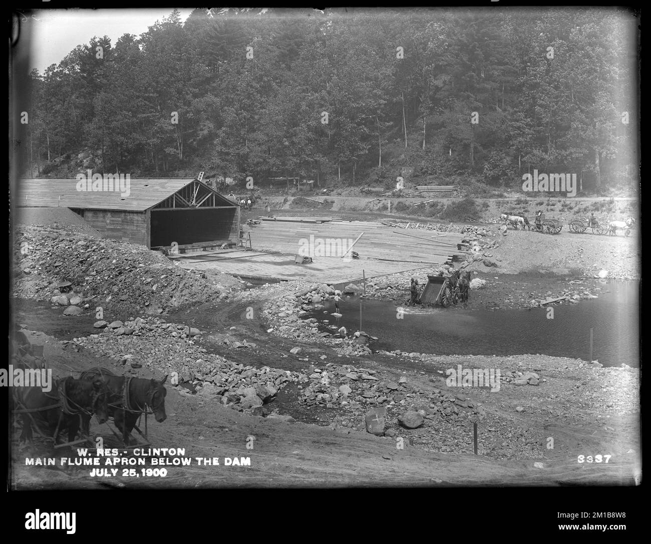 Wachusett Dam, apron at end of main flume, below the dam, Clinton, Mass ...