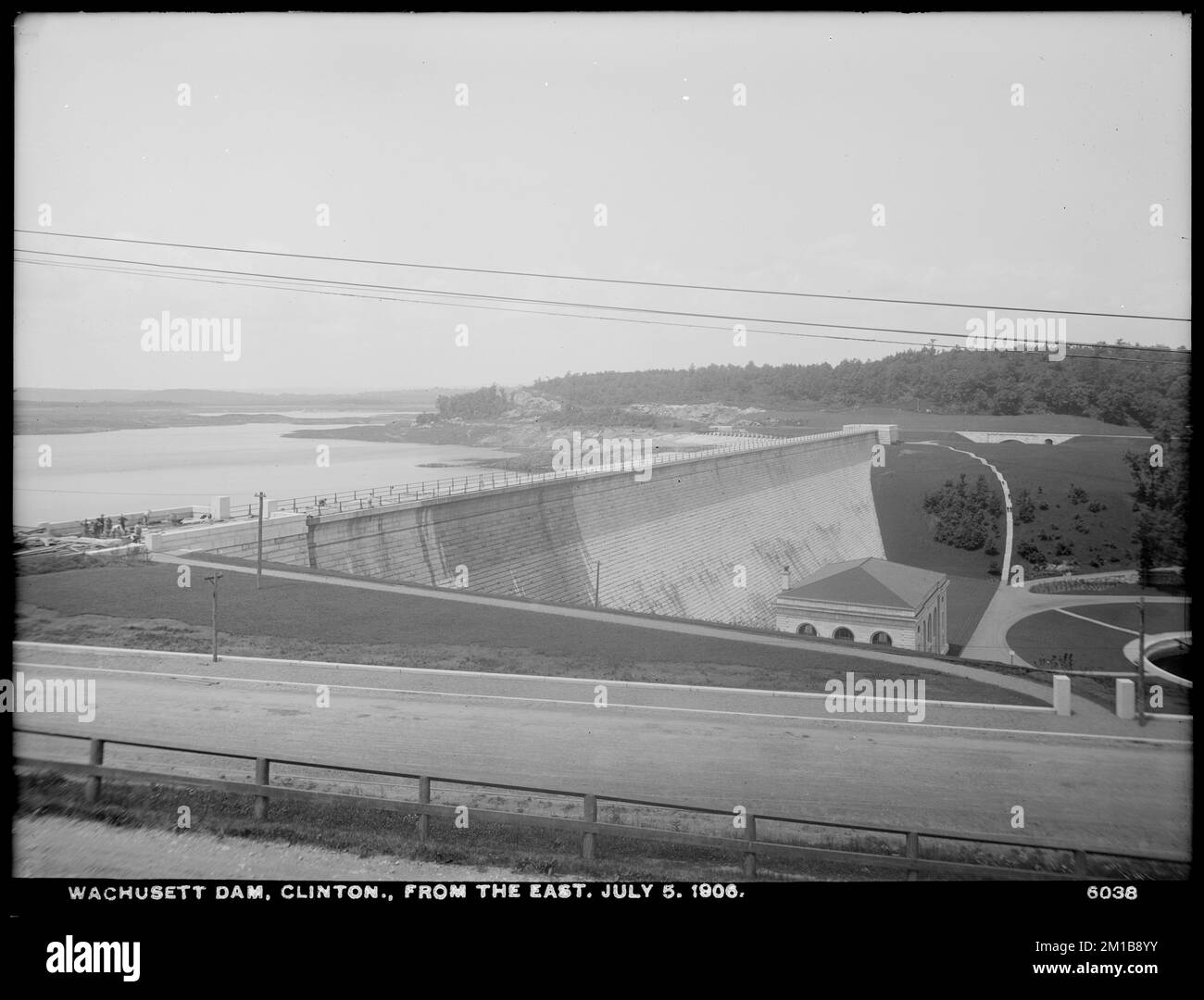 Wachusett Dam, building entrance from Boylston Street at abutment, from ...