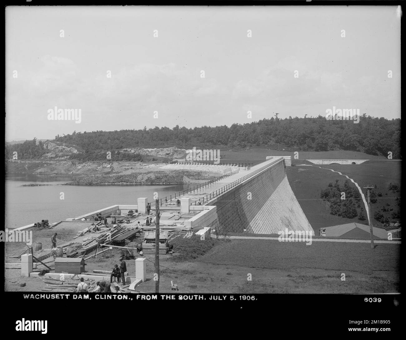 Wachusett Dam, building entrance from Boylston Street at abutment, from ...