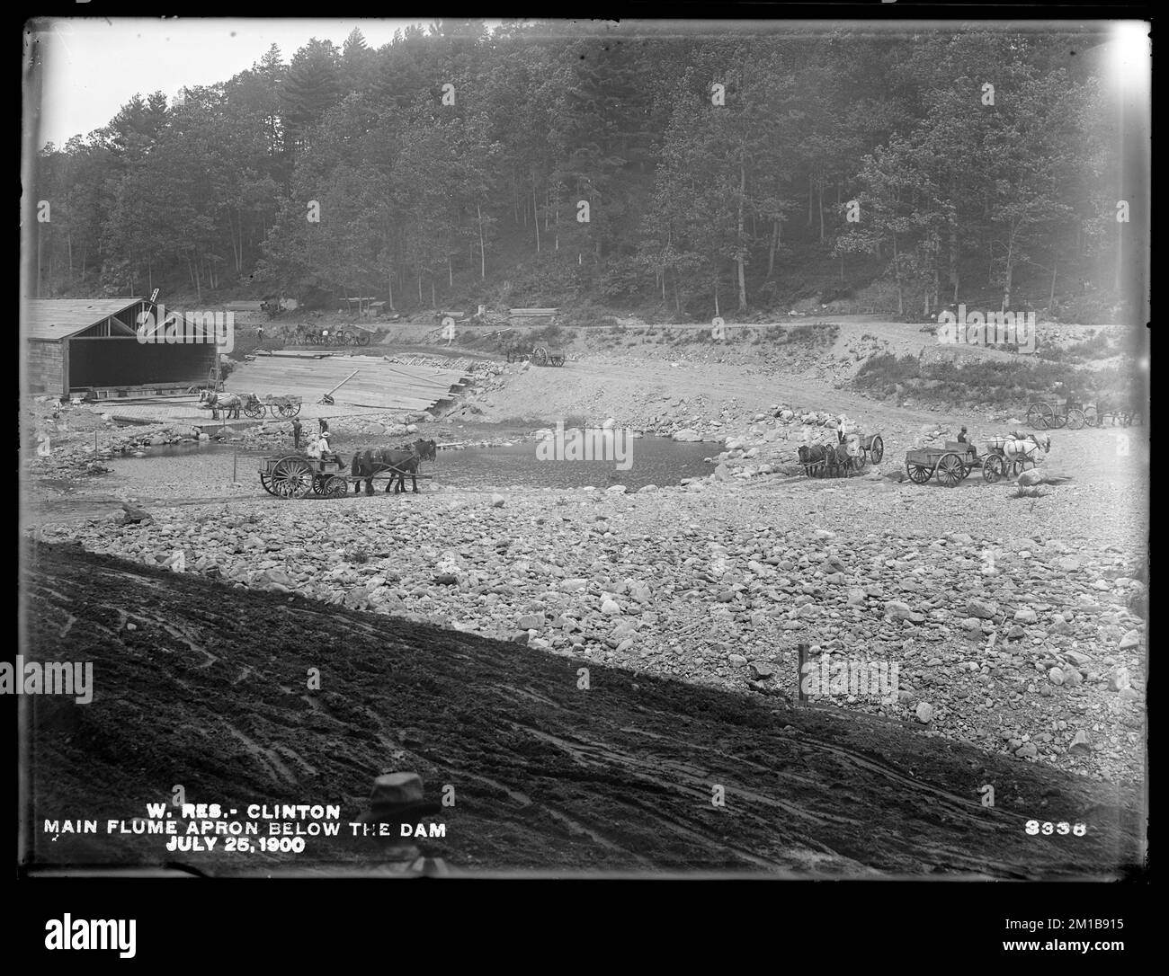 Wachusett Dam, apron at end of main flume, below the dam, Clinton, Mass ...