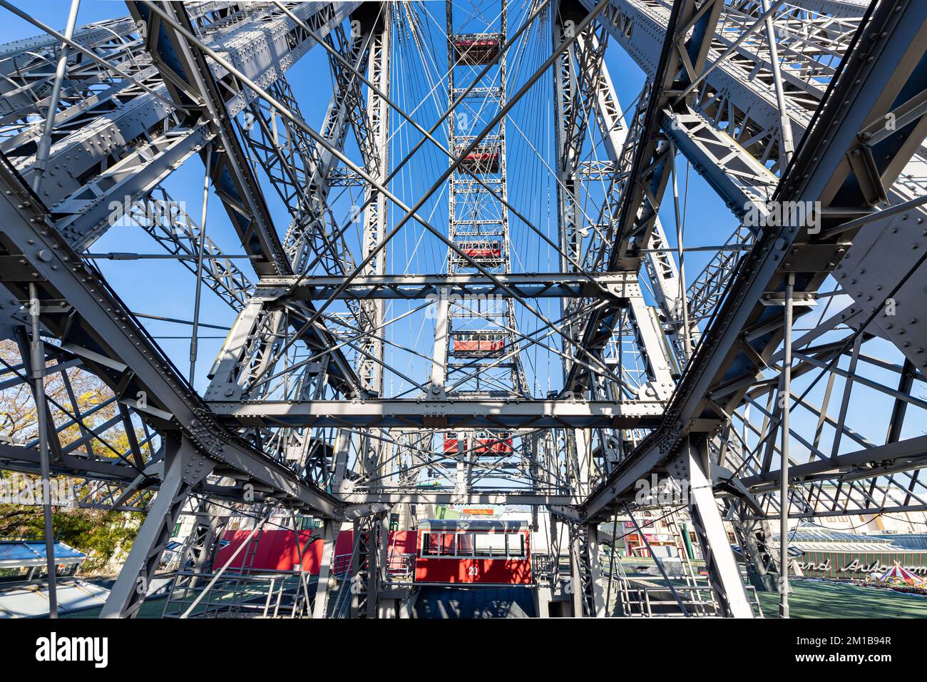 The Wiener Riesenrad or the viennese Giant Ferris Wheel. The Ferris ...