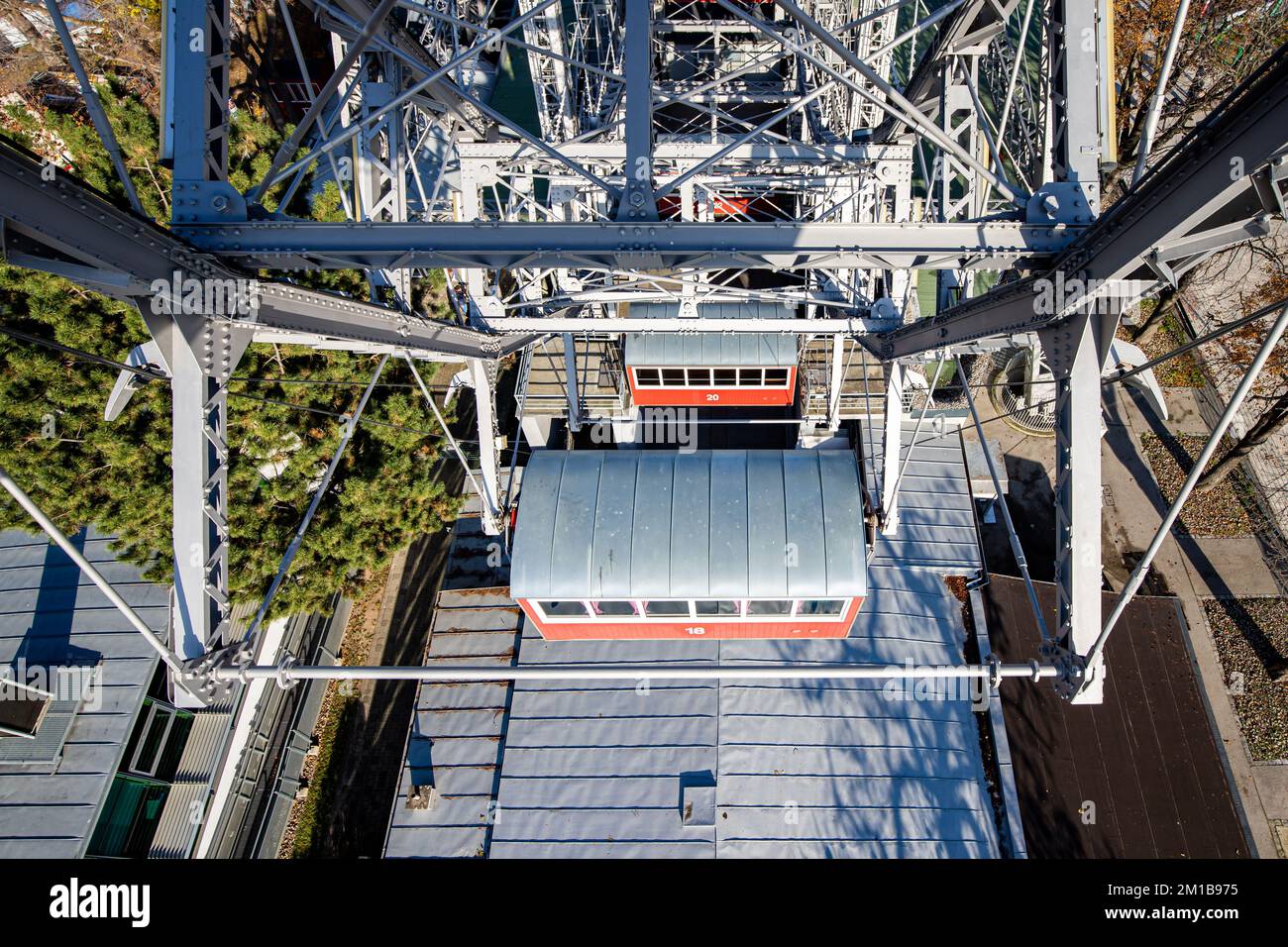 The Wiener Riesenrad or the viennese Giant Ferris Wheel. The Ferris ...