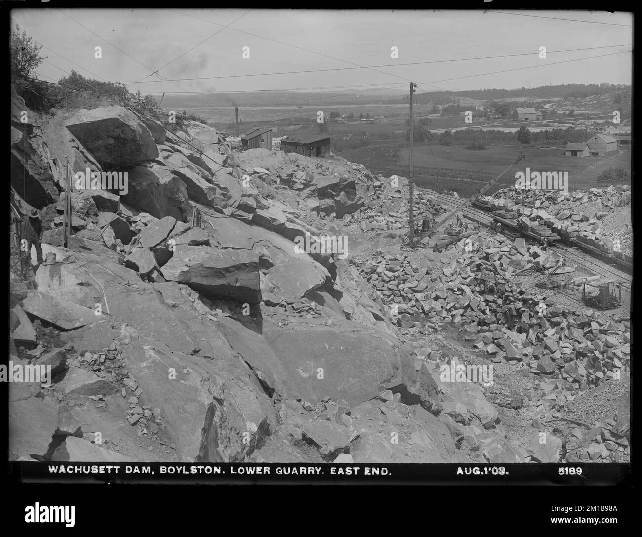 Wachusett Dam, east end of lower quarry, Boylston, Mass., Aug. 1, 1903 ...