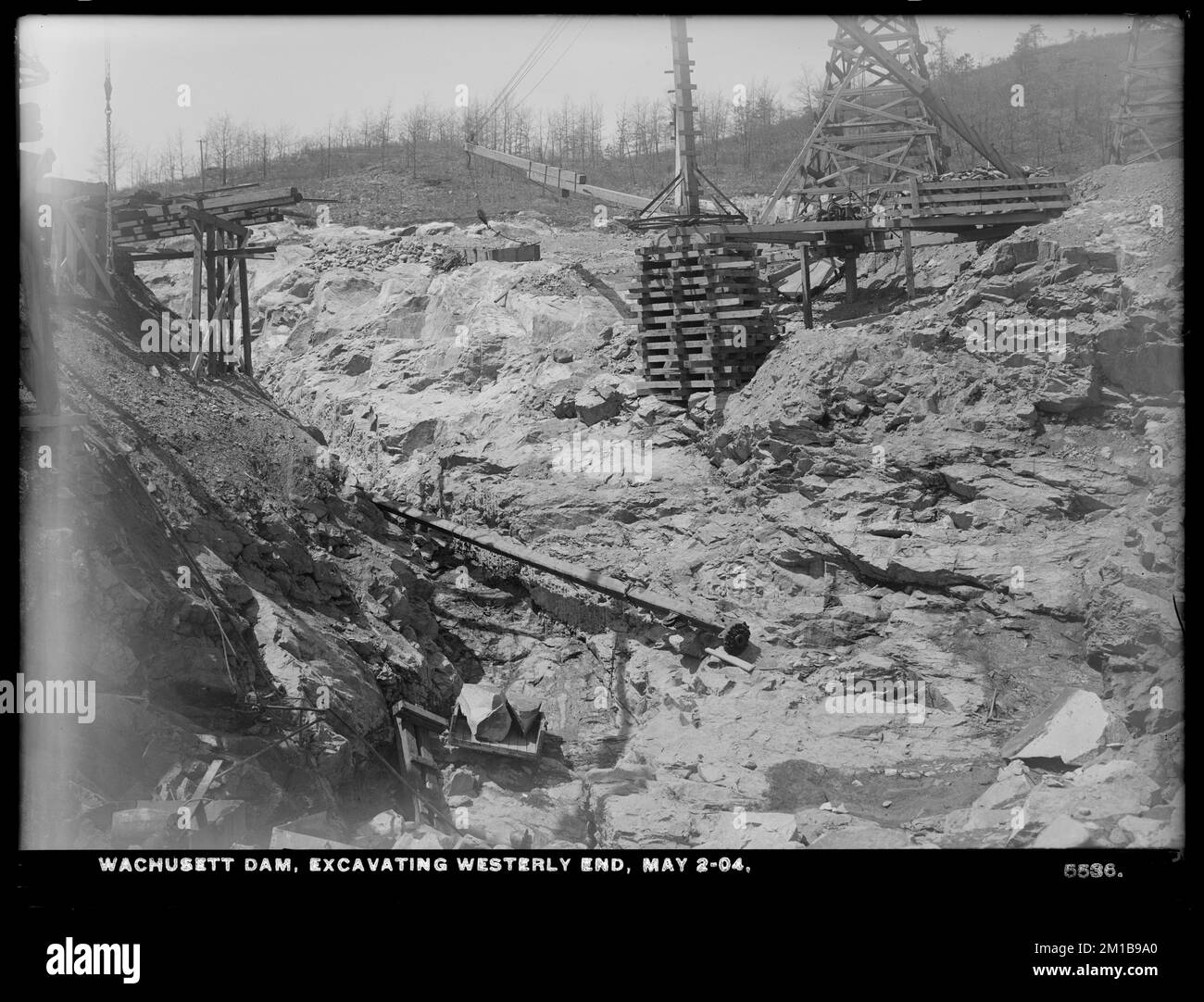 Wachusett Dam, excavating at westerly end, Clinton, Mass., May 2, 1902 ...
