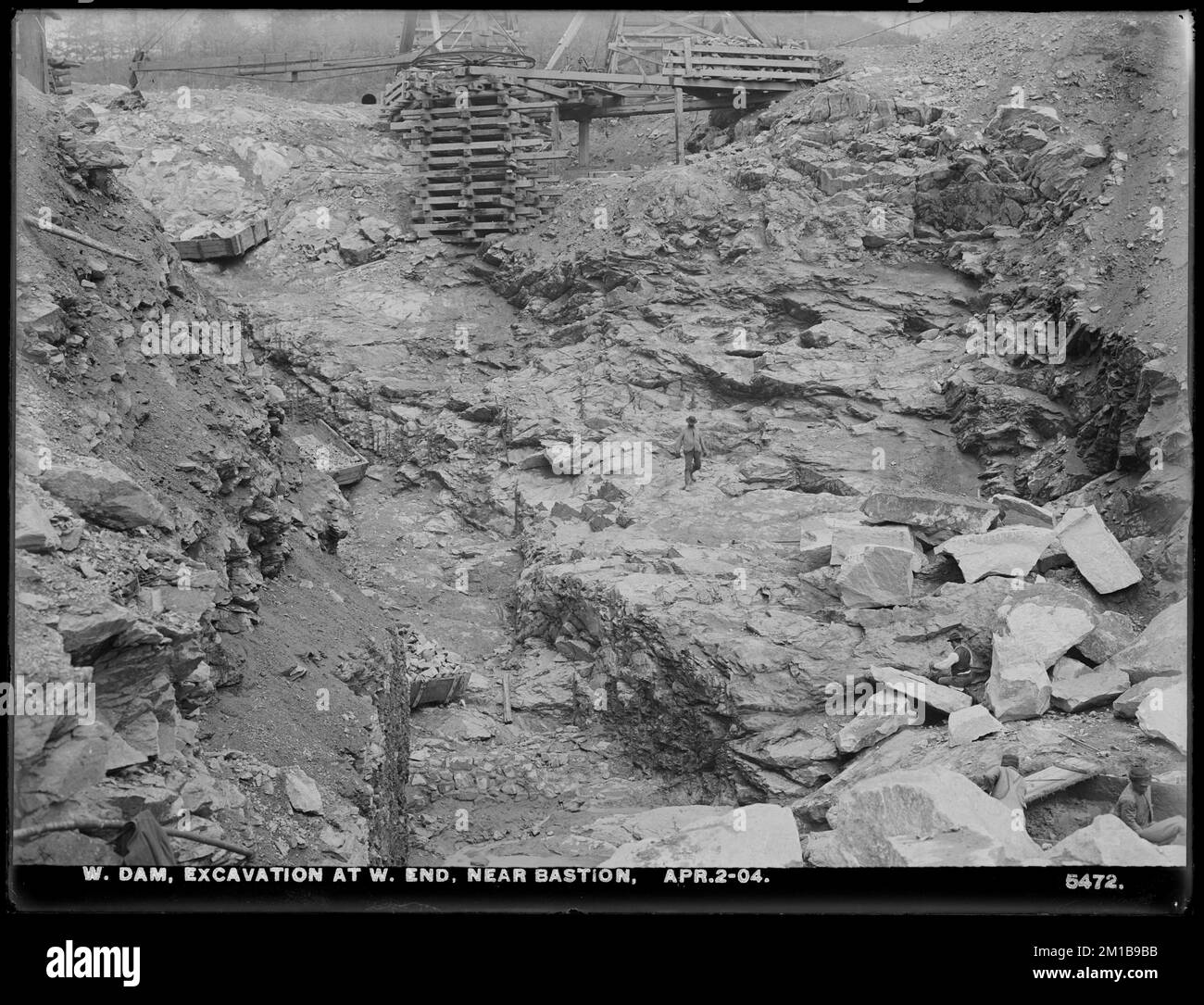 Wachusett Dam, excavation at westerly end, near Bastion, Clinton, Mass ...