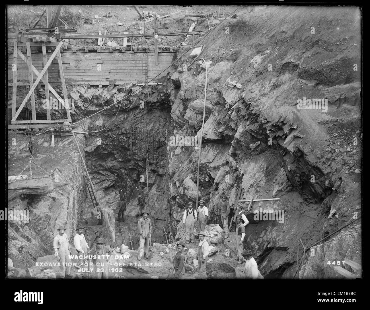 Wachusett Dam, excavation for cut-off, station 3+80, Clinton, Mass ...