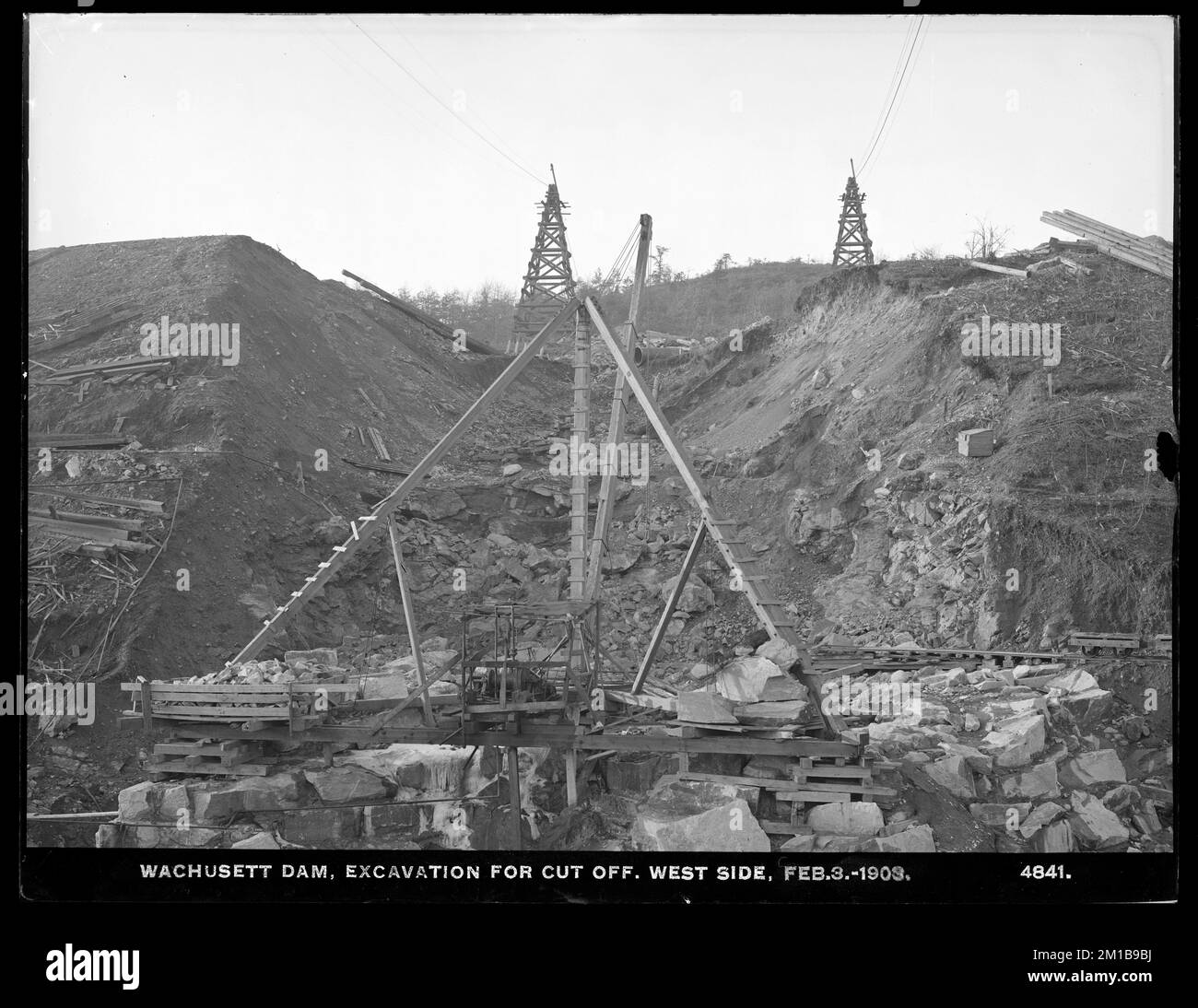 Wachusett Dam, excavation for cut-off, west side, Clinton, Mass., Feb ...