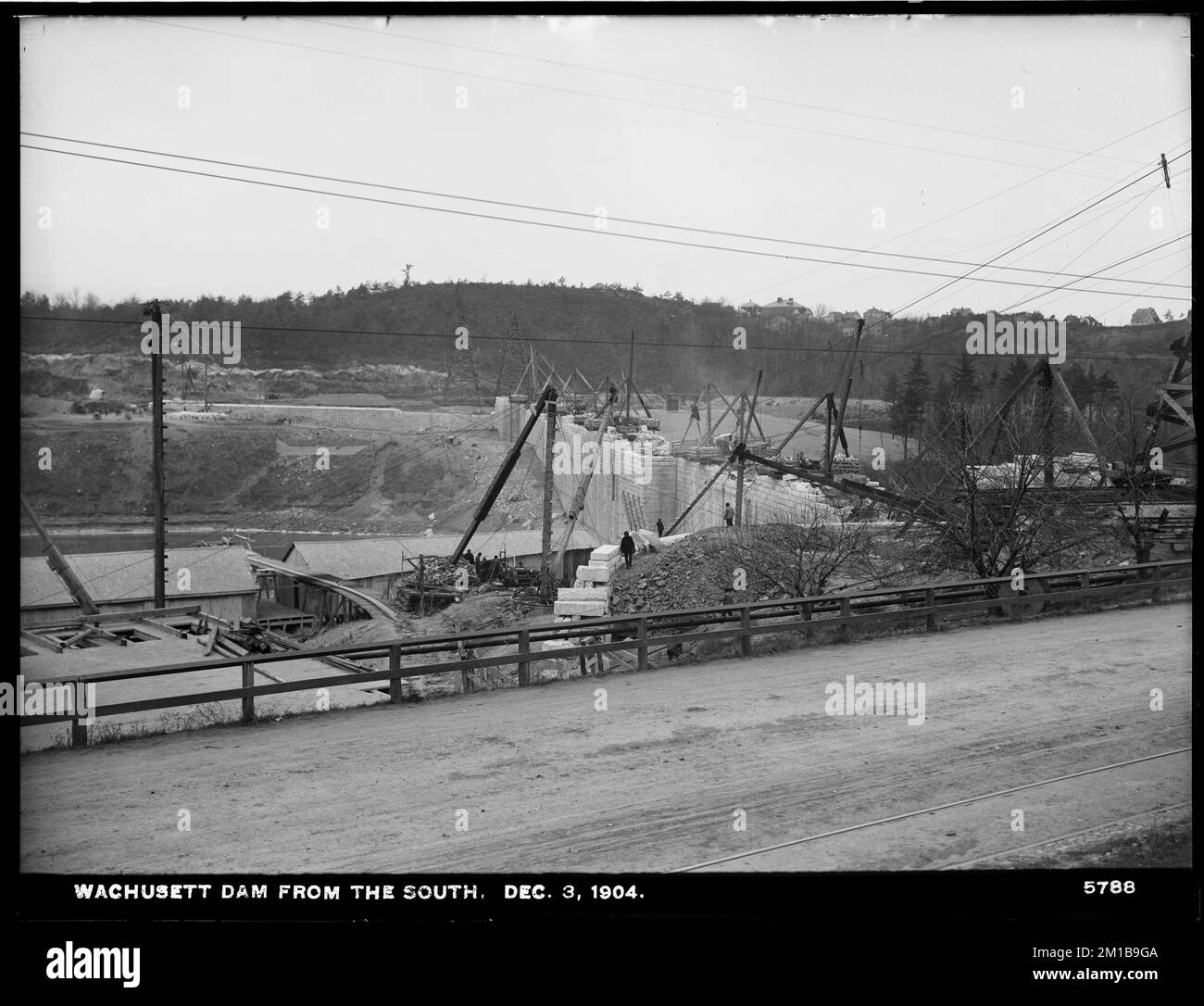 Wachusett Dam, from the south, Clinton, Mass., Dec. 3, 1904 ...