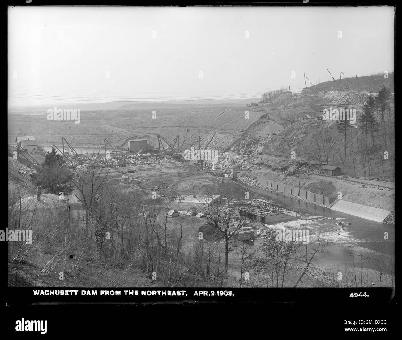 Wachusett Dam, from the northeast, Clinton, Mass., Apr. 2, 1903 ...