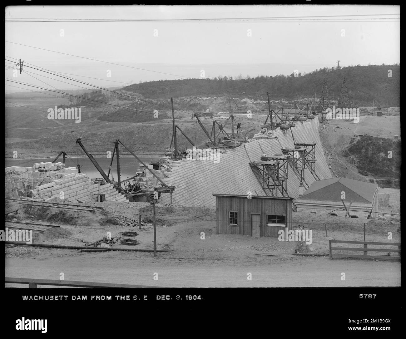 Wachusett Dam, from the southeast, Clinton, Mass., Dec. 3, 1904 ...