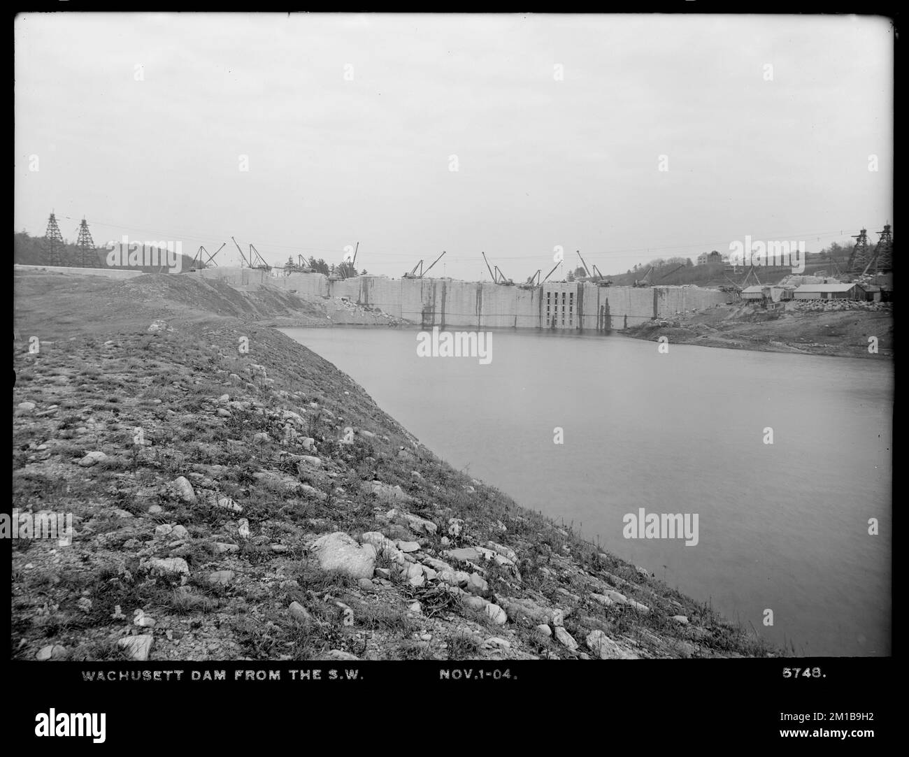 Wachusett Dam, from the southeast, Clinton, Mass., Nov. 1, 1904 ...