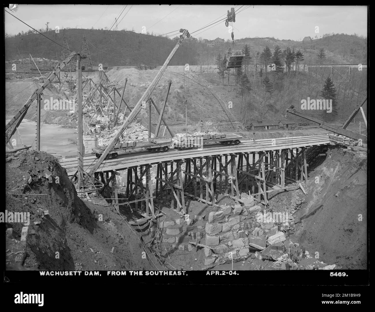 Wachusett Dam, from the southeast, Clinton, Mass., Apr. 2, 1904 ...