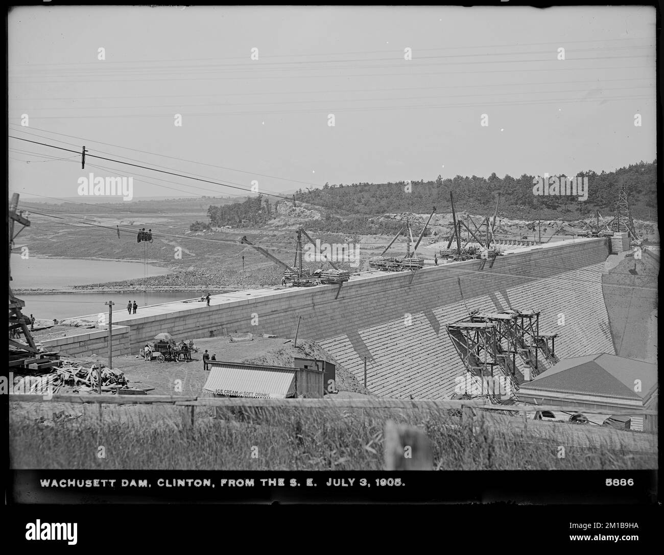 Wachusett Dam, from the southeast, Clinton, Mass., Jul. 3, 1905 ...