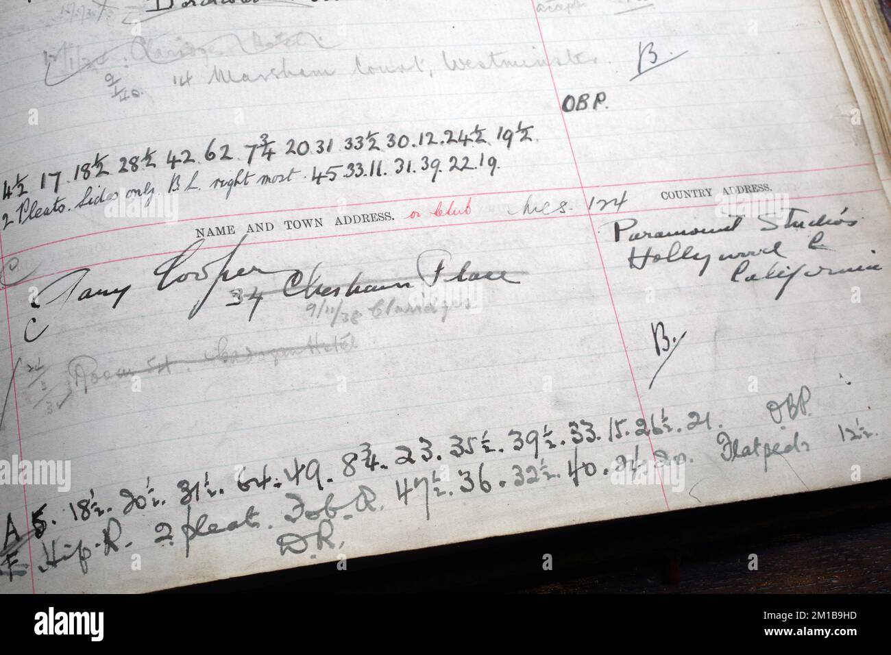 Historical order book with famous costumers at Anderson & Shepherd ...