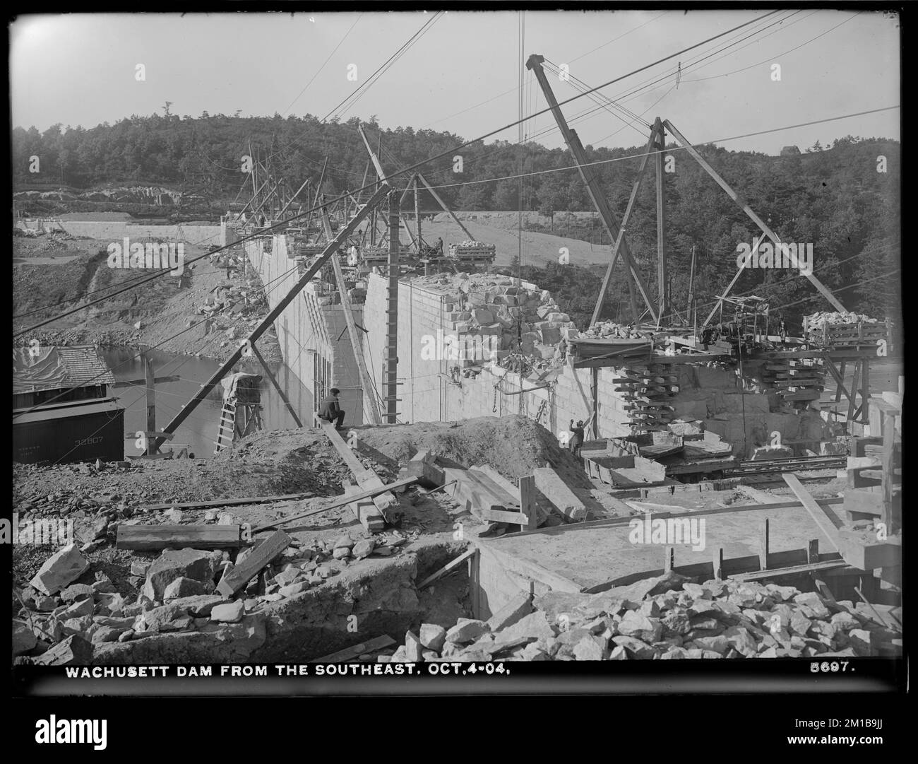 Wachusett Dam, from the southeast, Clinton, Mass., Oct. 4, 1904 ...