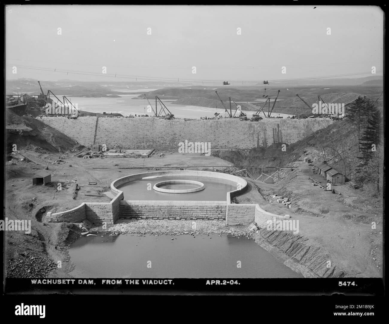 Wachusett Dam, from the viaduct, Clinton, Mass., Apr. 2, 1904 ...