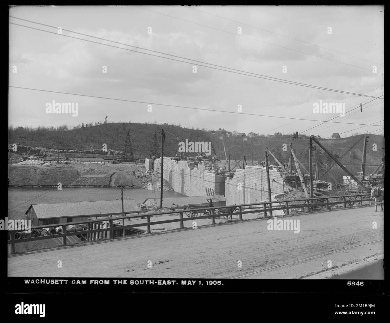 Wachusett Dam, from the southeast, Clinton, Mass., May 1, 1905 ...