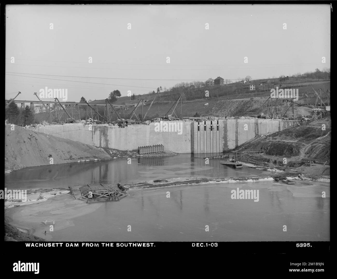 Wachusett Dam, from the southeast, Clinton, Mass., Dec. 1, 1903 ...