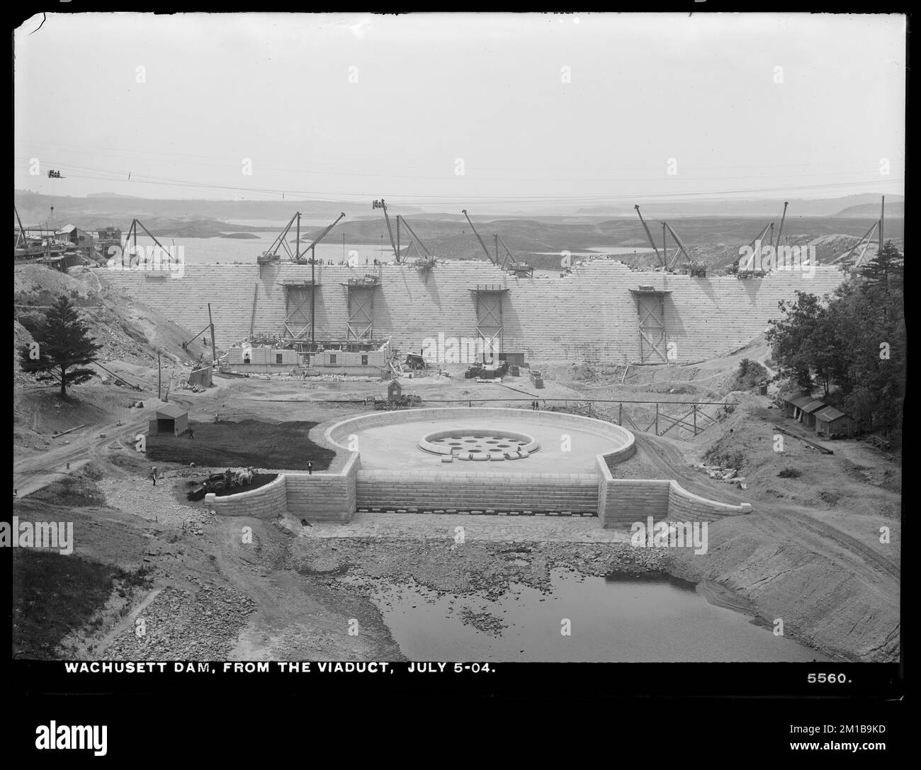 Wachusett Dam, from the viaduct, Clinton, Mass., Jul. 5, 1904 ...