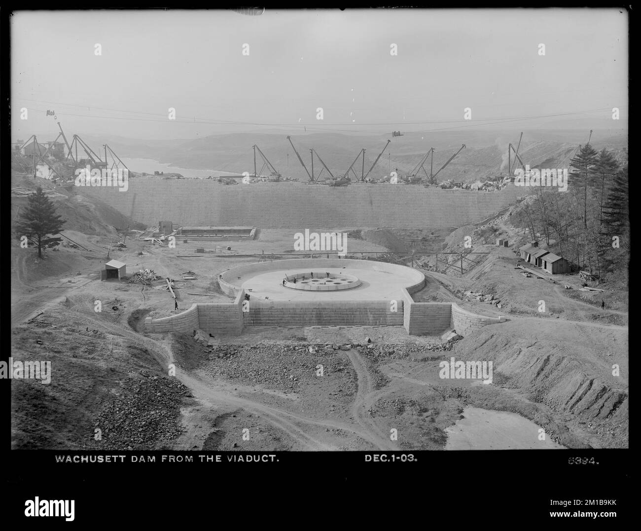 Wachusett Dam, from the viaduct, Clinton, Mass., Dec. 1, 1903 ...