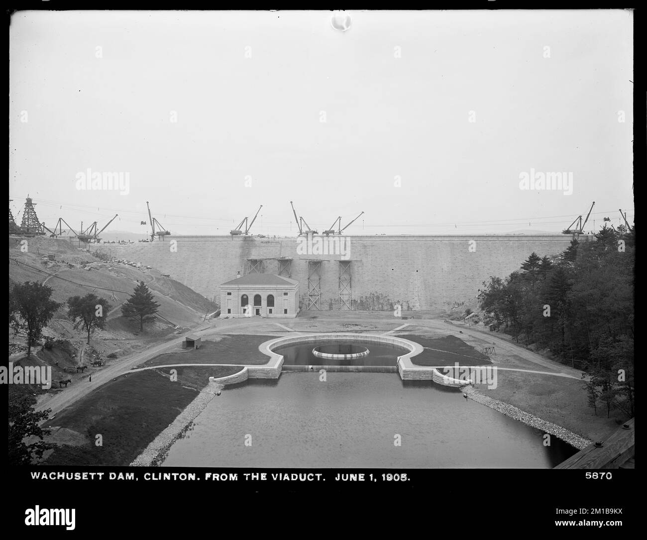 Wachusett Dam, from the viaduct, Clinton, Mass., Jun. 1, 1905 ...