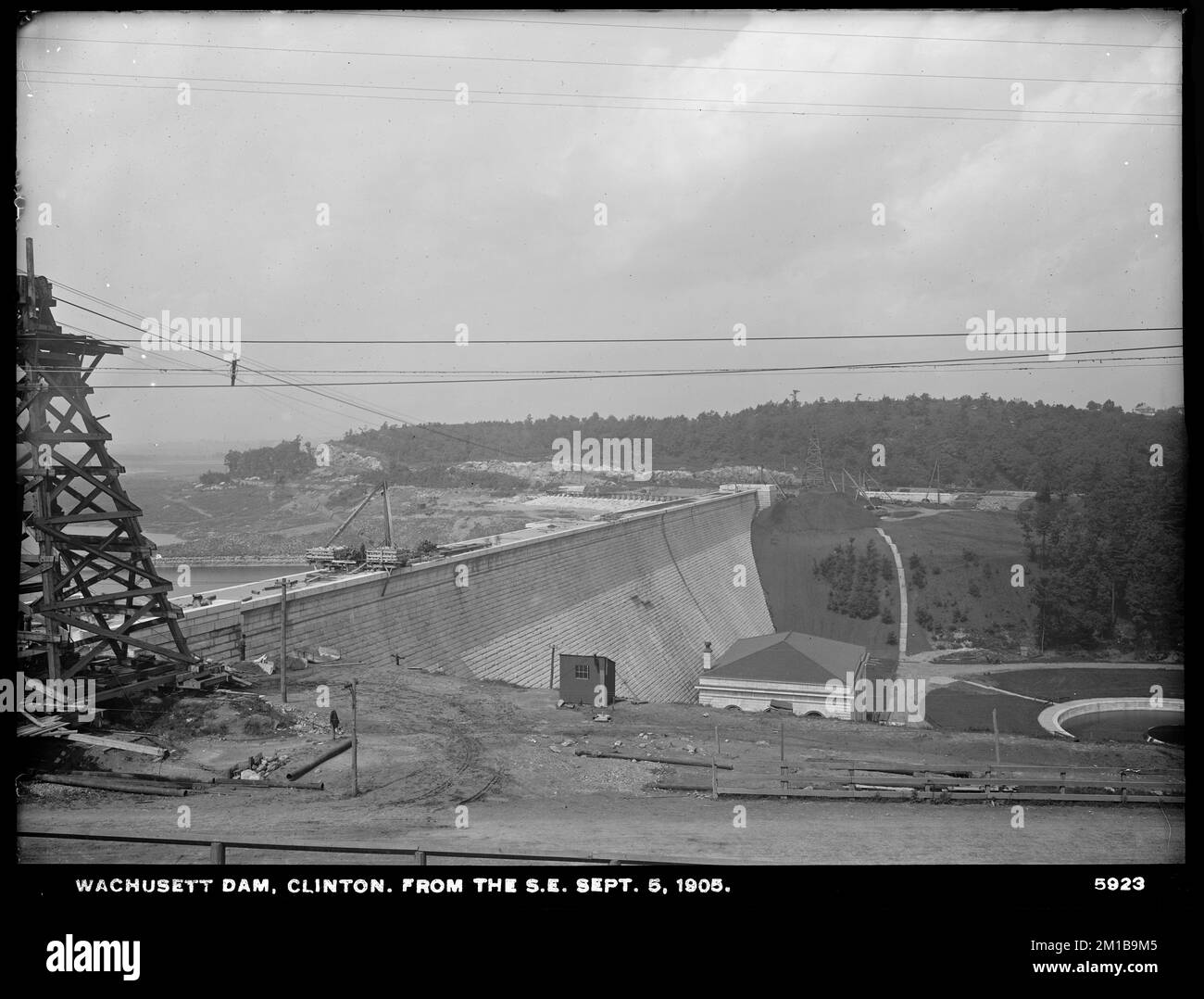 Wachusett Dam, from the southeast, Clinton, Mass., Sep. 5, 1905 ...