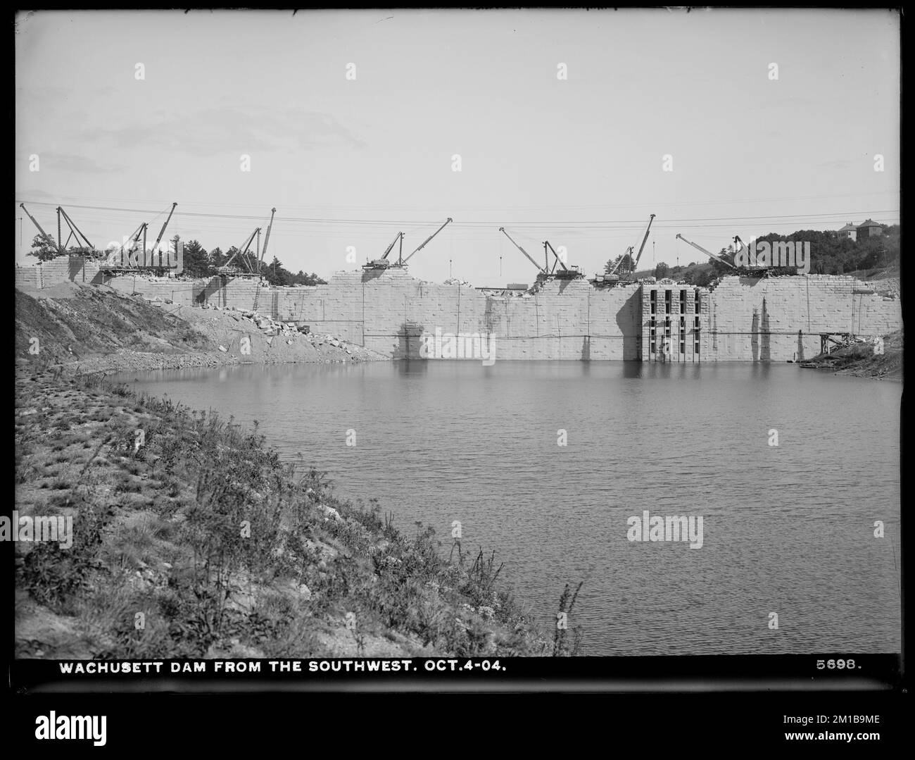 Wachusett Dam, from the southeast, Clinton, Mass., Oct. 4, 1904 ...