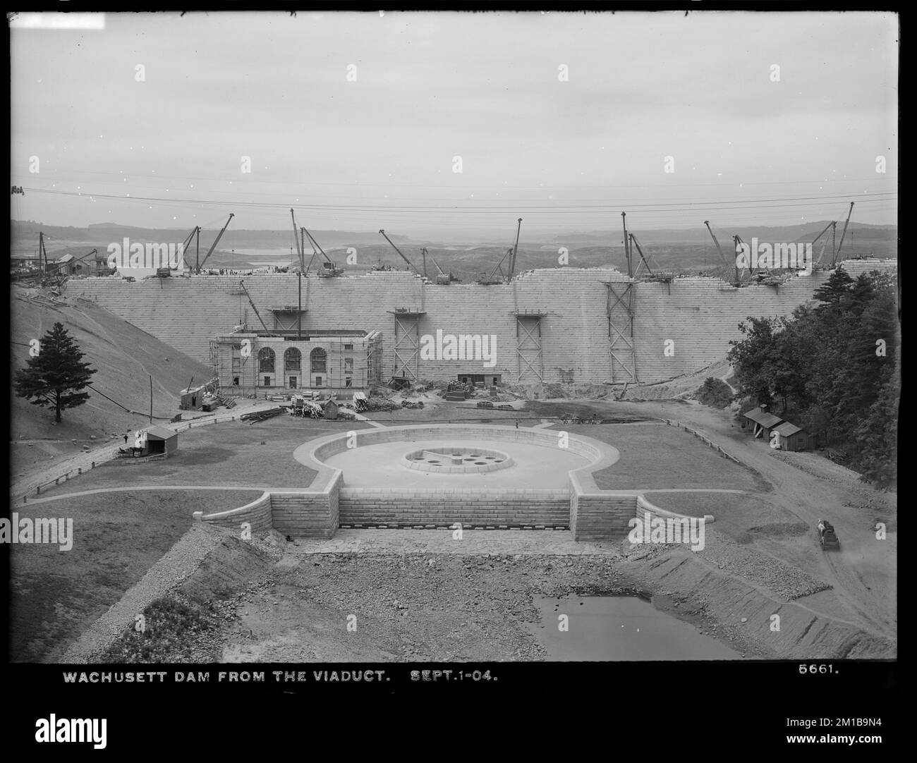 Wachusett Dam, from the viaduct, Clinton, Mass., Sep. 1, 1904 ...