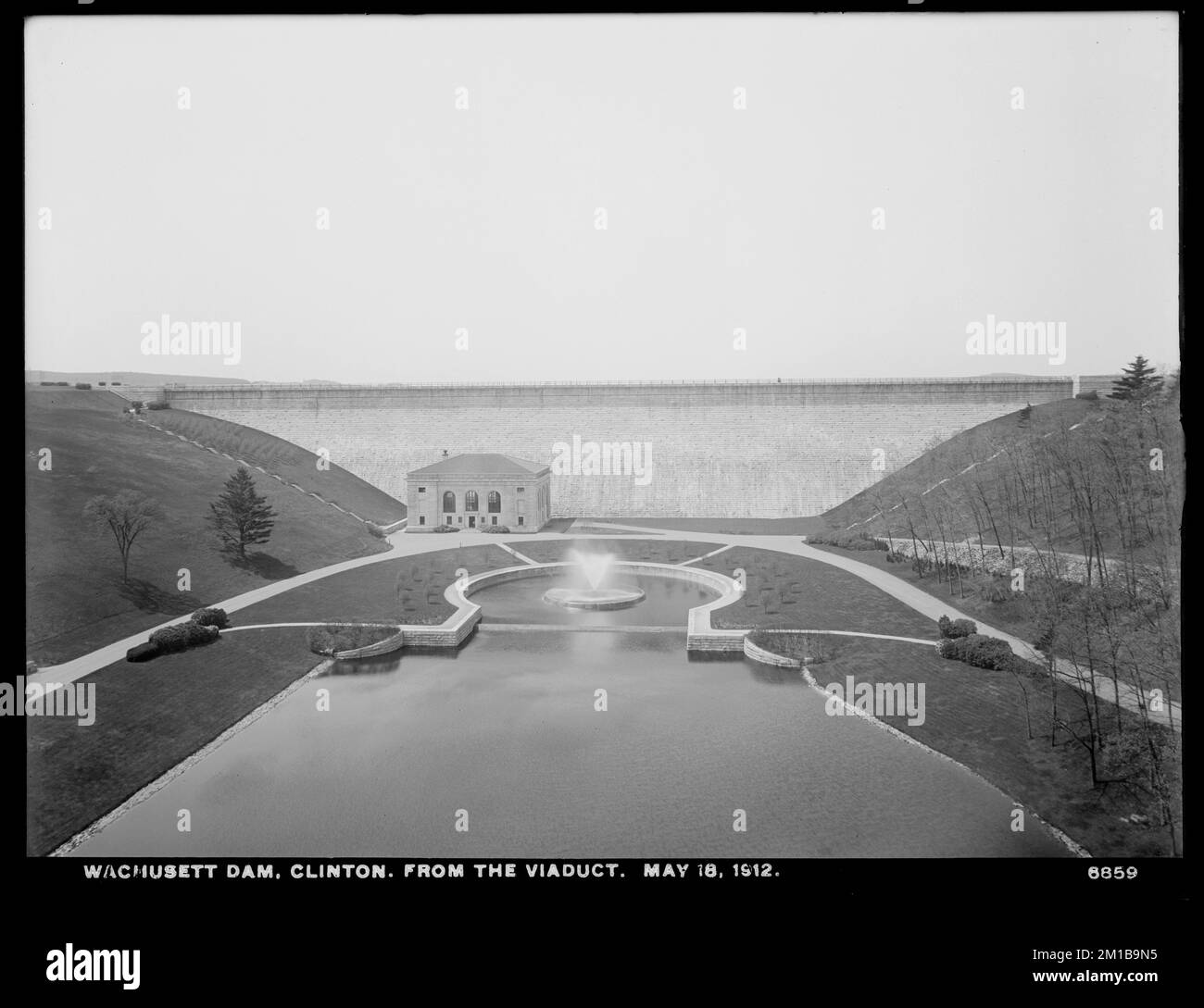 Wachusett Dam, from the viaduct, Fountain, Clinton, Mass., May 18, 1912 ...
