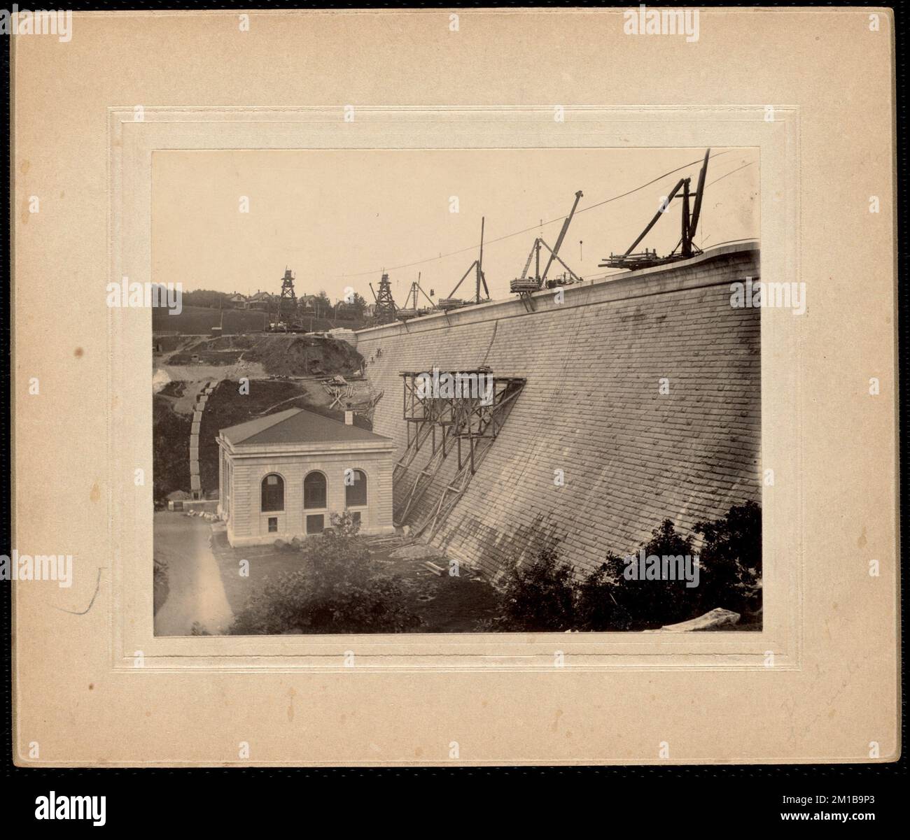 Wachusett Dam, from west hillside looking towards east hillside ...
