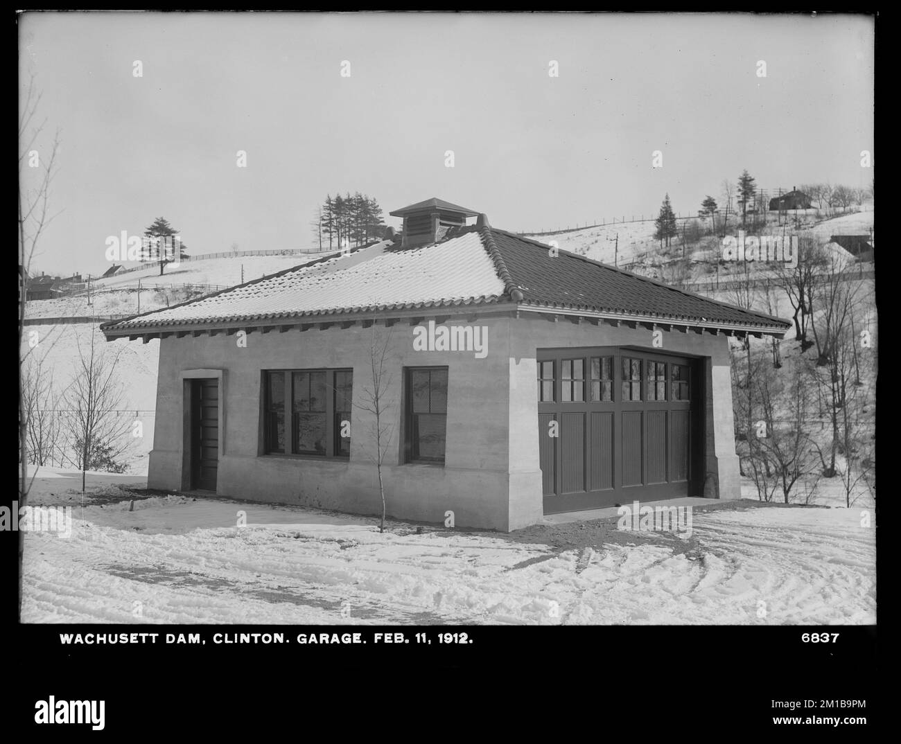 Wachusett Dam, garage, Clinton, Mass., Feb. 11, 1912 , waterworks, dams ...