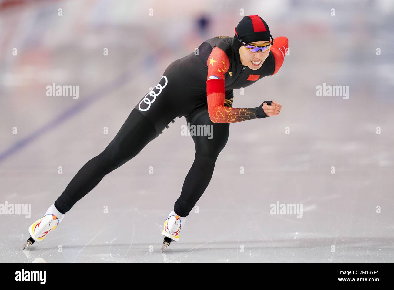 CALGARY, CANADA - DECEMBER 11: Qishi Li of China competing on the Women ...