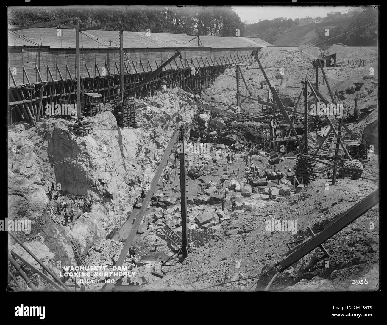 Wachusett Dam, general view of the excavation, from the southeast ...