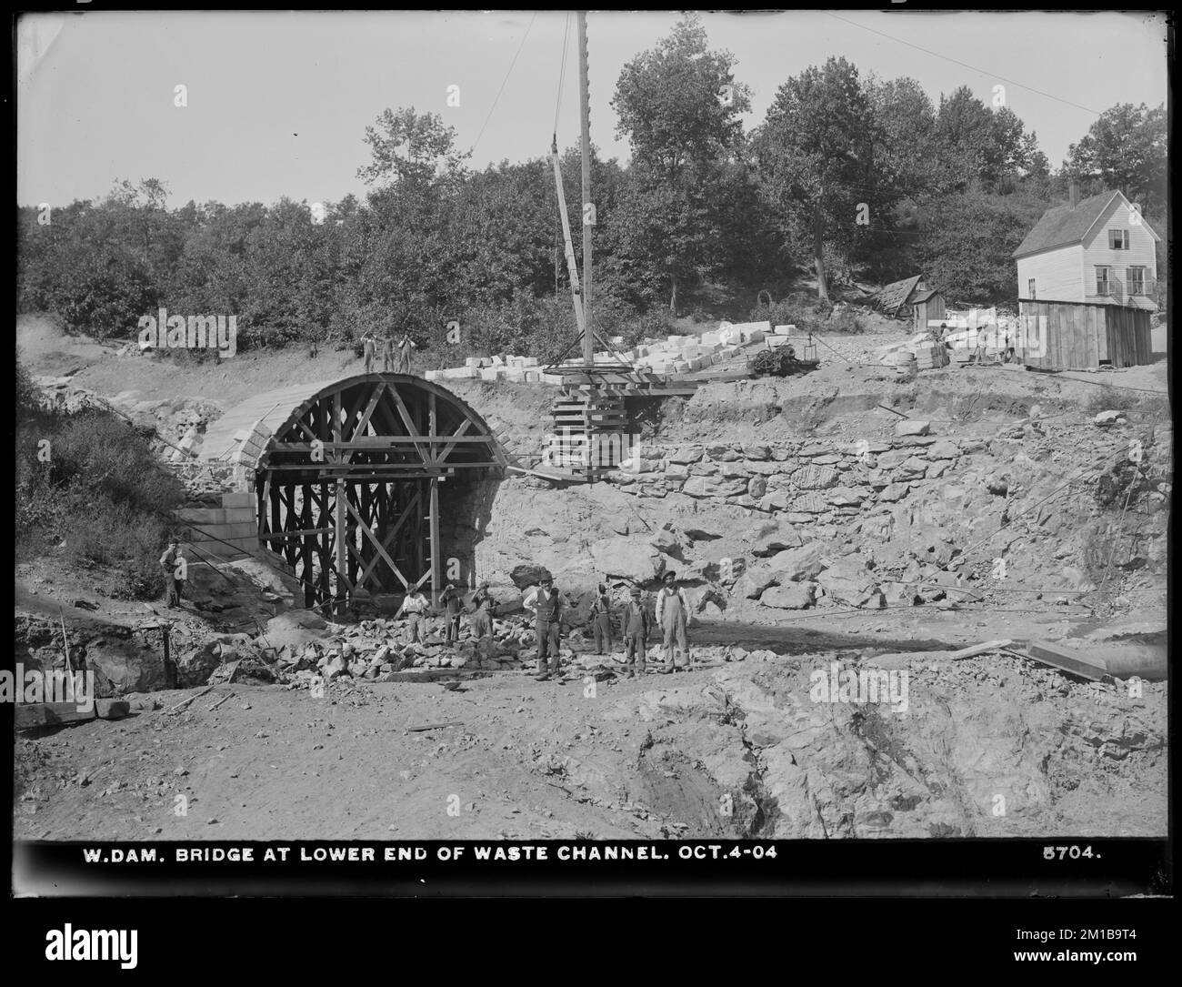 Wachusett Dam, highway bridge at lower end of waste channel, Clinton ...
