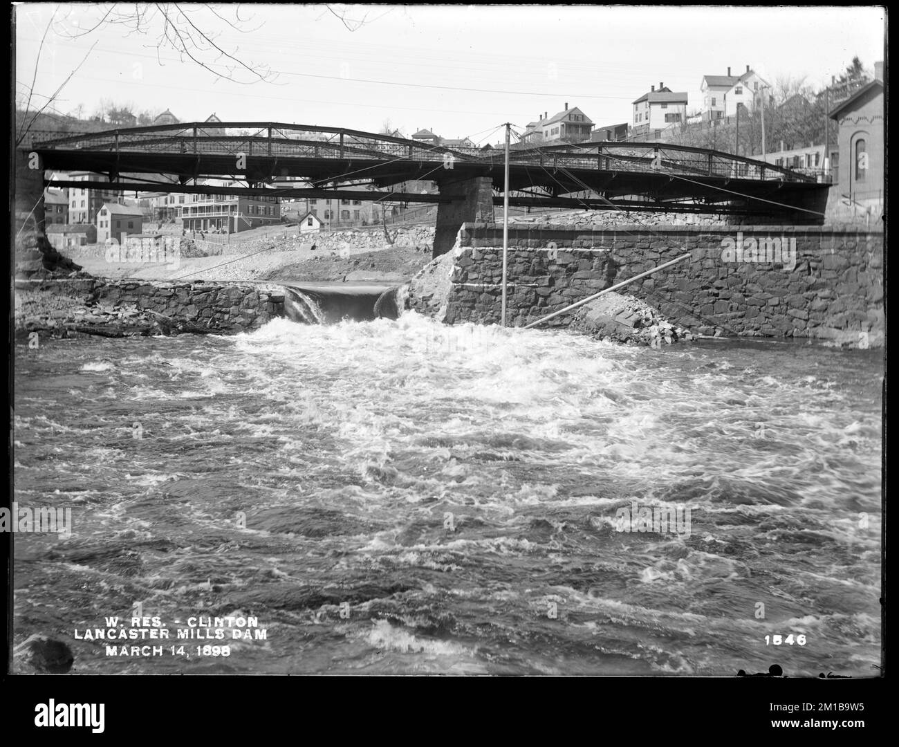 Wachusett Dam, high water at Lancaster Mills dam, from the east ...