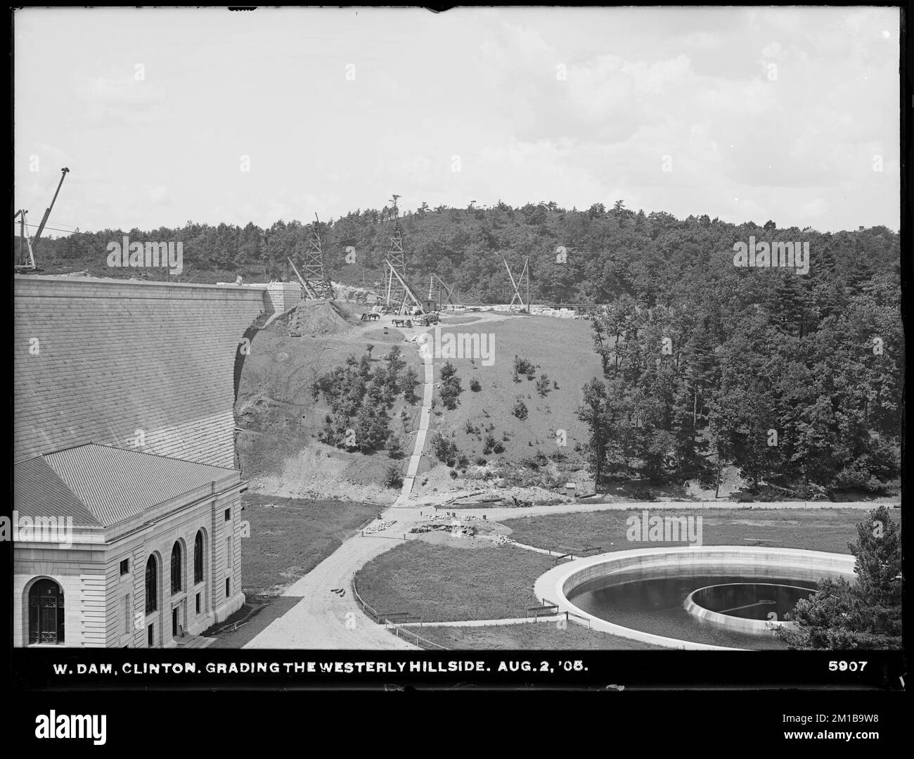 Wachusett Dam, grading the westerly hillside, Clinton, Mass., Aug. 2 ...