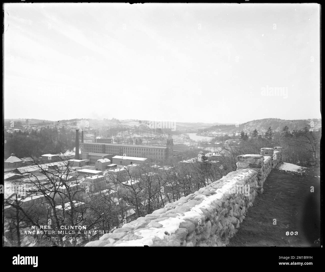 Wachusett Dam, Lancaster Mills and dam site, from the northeast, near ...